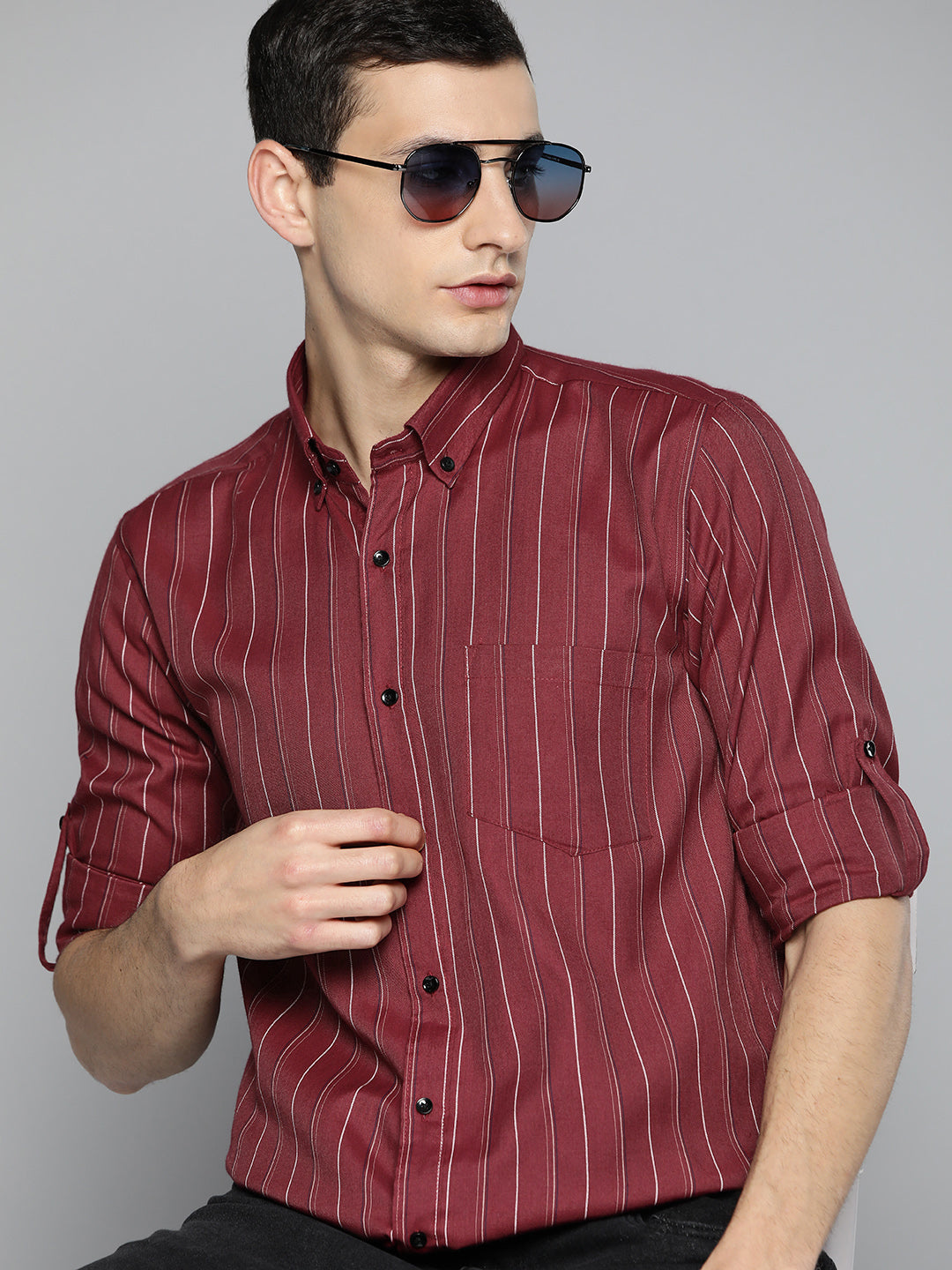 Smart Slim Fit Striped Formal Shirt – Dennison Fashion India